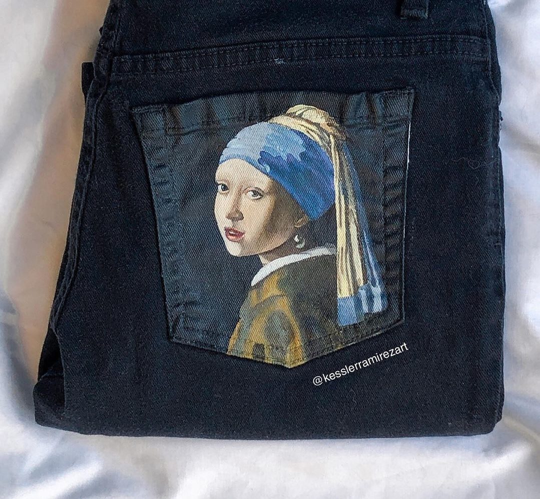 Kessler Ramirez Paints Famous Works of Art on Denim